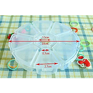 WOIWO 2 PCS Round 8-Case Storage Box Transparent PP Plastic Box Beaded Box Nail Parts Box Storage Jewelry Storage Small Box