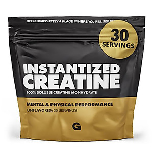 Instantized Creatine Monohydrate Gains in Bulk, Worlds First 100% Soluble Creatine for Strength, Performance, and Muscle Building (30 Servings)