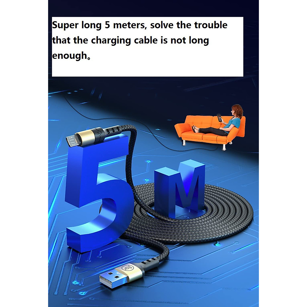 navor (2-Pack 5M (16 ft.) Compatible with PlayStation 4 Controller Charging Cable, Micro USB Cable Compatible with PS4, DualShock 4, Android Smartphones, Tablets and More