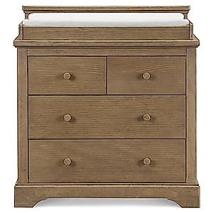 Simmons Kids Paloma 4 Drawer Dresser with Changing Top and Interlocking Drawers - Greenguard Gold Certified, Rustic Acorn