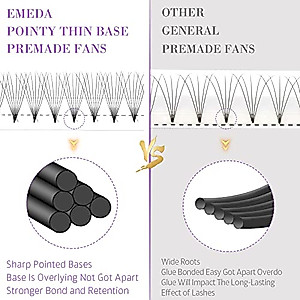EMEDA 180 Fans Premade Fans Eyelash Extensions Pointy Base Thin Base 8D Stable C Curl Premade Lash Extensions Fans Pre Fanned Volume Lash Extensions (8D 0.07 C Mix 8-14mm)