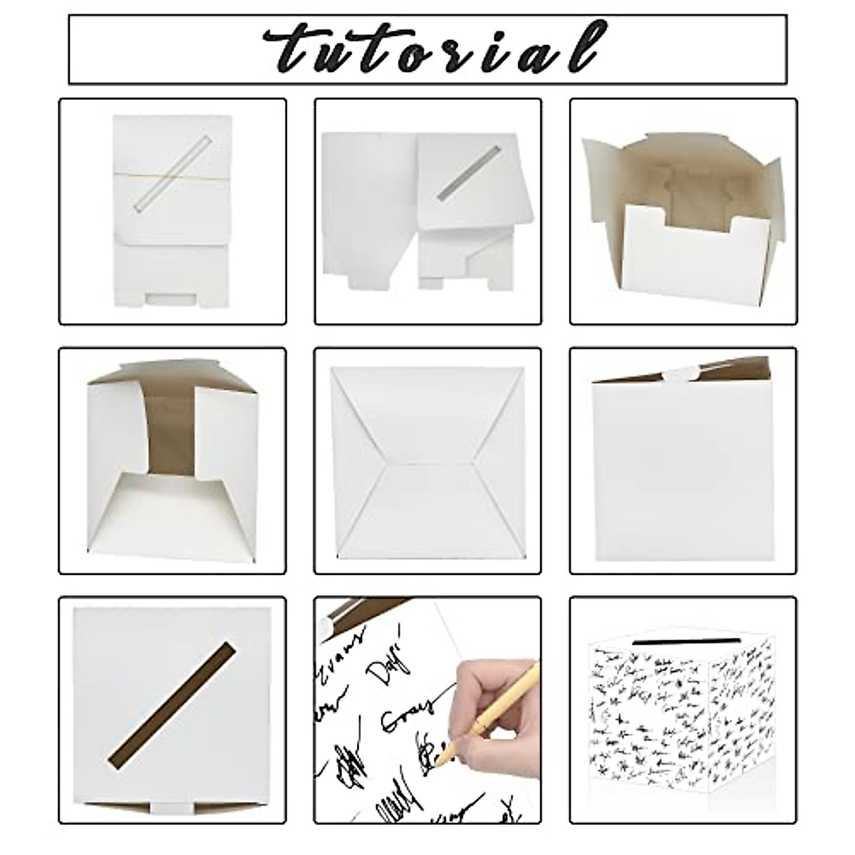 SietDESEO White Money Box Card Box Holder for Wedding Party Birthday Baby Shower Bridal Shower Raffle Ticket