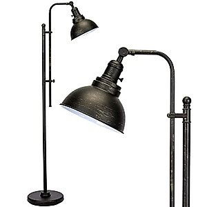 VONLUCE Floor Lamp, 65'' Tall Industrial Floor Lamp, Adjustable Height & Head Vintage Metal Standing Reading Pole Lamp, Floor Lamps for Living Room, Bedroom, Office, Farmhouse