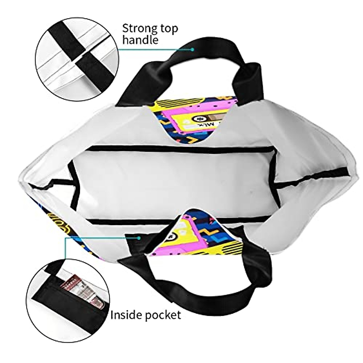 ASYG Retro Memphis Style 80s 90s Sling Bag Funny Retro 80s 90s Tote Bag For Women Men Teens