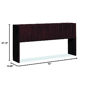 HON 10500 Series Stack-On Storage Unit, 72w X 14.63d X 37.13h, Mahogany