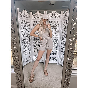 Imily Bela Women's Summer Lounge Sets Knit 2 piece Outfits Tank Tops and Shorts Loungewear