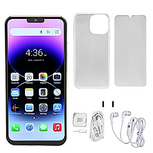 VINGVO 4G Smartphone, 6.53 Inch Smartphone Face Recognition Dual SIM Dual Standby for Android (US Plug)