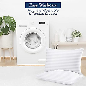 Toddler Travel Pillowcase 12x16 Inch White Striped Zipper Closer Pillow case Set of 2 PC Travel Pillow Cover 500 Thread Count 100% Soft Egyptian Cotton Decorative Travel Pillow Cover