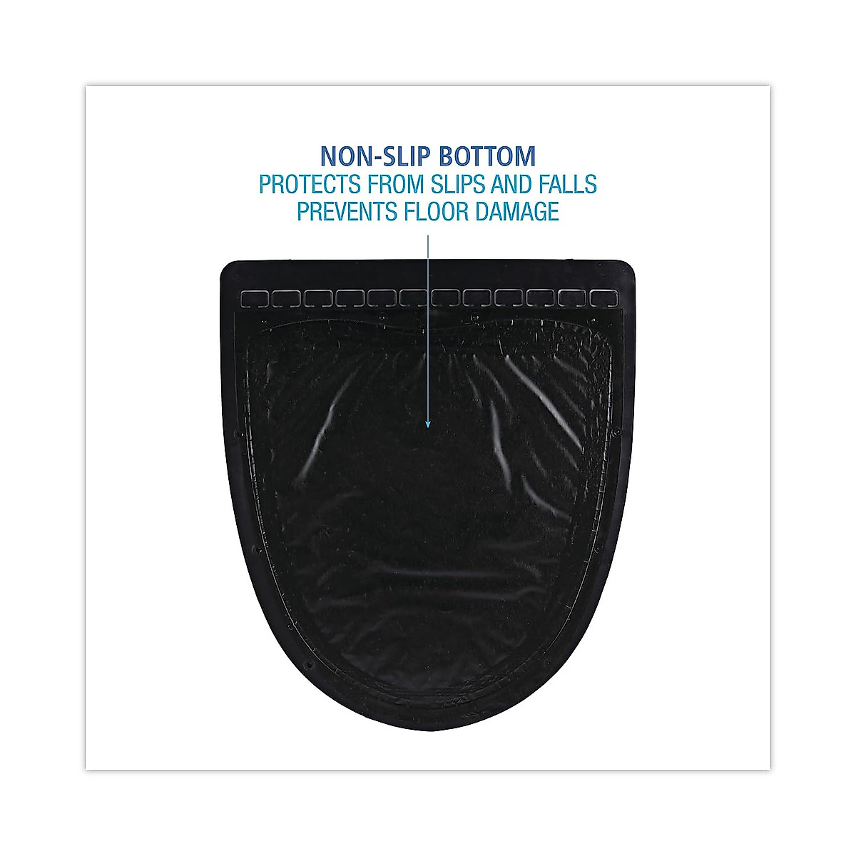 Boardwalk BWKUMBB 17.5 in. x 20 in. 2.0 Rubber Urinal Mat - Black (6/Carton)