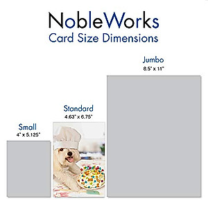 NobleWorks - 1 Cute Birthday Card with Envelope - Funny Wild Animals and Pets, Birthday Greeting - Dog Chef C3200BDG