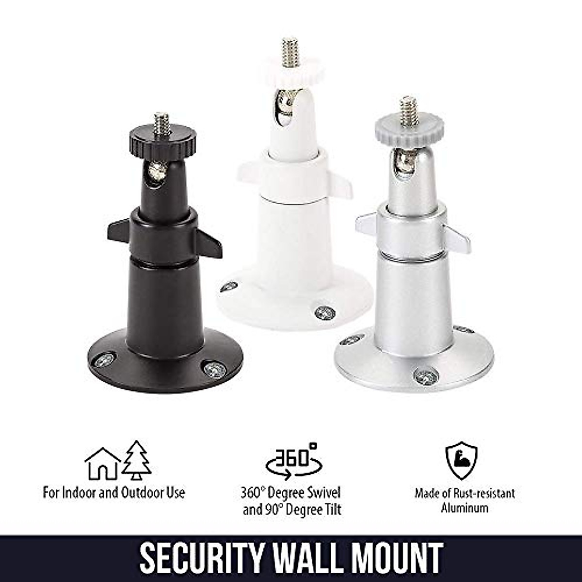 Wasserstein Adjustable Indoor/Outdoor Security Metal Wall Mount Compatible with Arlo Pro/Pro 2/Pro 3/Ultra/Ultra 2, & Others - Ring Stick Up Cam Battery, eufyCam E/2C (2 Pack, Black)