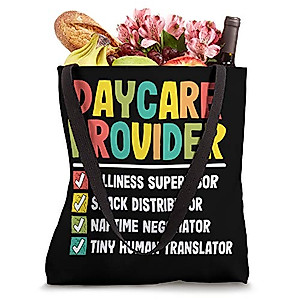 Daycare Provider Checklist Funny Gift Appreciation Childcare Tote Bag