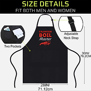 chef Cook Black Cooking Aprons- Crawfish Boil Master Cajun Seafood Festival Cooking T-Shirt Black Apron, One Size Fits All