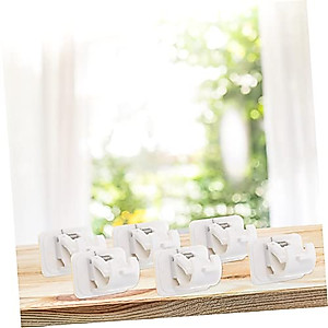 DOITOOL 32 Pcs Curtain Rod Hanger Adjustable Drop Hitch No Nail Curtain Rod Nail Free Adjustable Curtain Rod Holder No Drill Curtain Rod Brackets Shower Curtain Rod Abs White No Nails