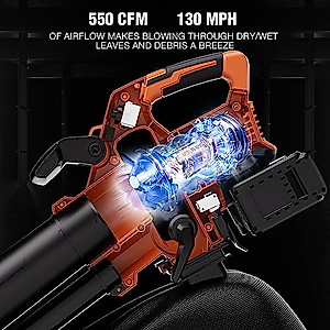 AIVOLT 40V Cordless Leaf Blower Vacuum Battery Powered, 600CFM 150MPH 3 in 1 Leaf Blower, Vacuum, Mulcher with Shoulder Strap and 2 Wheels for Lawn Care and Leaves Blowing