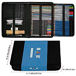 72PCS Drawing & Art Supplies Kit, Colored Sketching Pencils for Artists Kids Adults Teens, Professional Art Pencil Set with Case, Sketchpad, Watercolor & Metallic Pencil丨Ideal Beginners Coloring Set