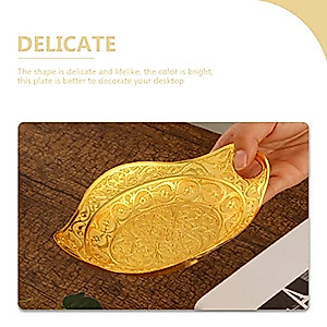 Didiseaon Decorative Metal Serving Tray Golden Snack Plate Fruit Tray European-Style Decorative Tray for Weddings, Upscale Parties, Dessert Table, Cupcake Display