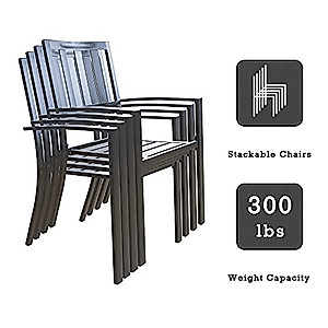 Kozyard Coolmen Outdoor Patio Dining Furniture Chair and Table Sets (2-Pack Wrought Iron Chairs) (Dark Brown)