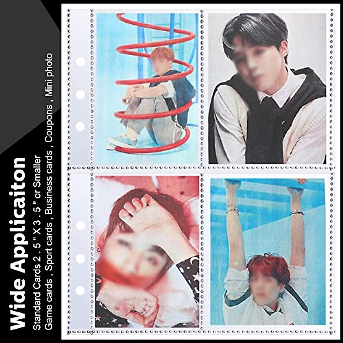 CHENGU Binder Pockets Clear 4 Pocket 2 Pocket 1 Pocket Pouch Document Folders Trading Card Binder Card Sleeves Photo Album Pages for 6 Ring Binder A5 Pocket Sleeves Refill Sheets (30 Pcs)