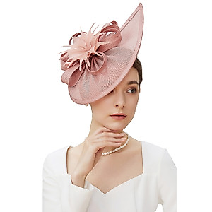 BABEYOND Tea Party Fascinator Hat for Women Kentucky Headwear Derby Pillbox Church Hat for Cocktail Wedding