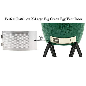 Dracarys Metal Punched XLarge Big Green Egg Mesh Screen Panel,Big Green Egg Parts Stainless Steel Draft Door Mesh Vent Screen BGE Grill Replacement Green Egg Accessories Fits XLarge Big Green Egg