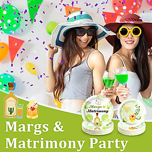 EggSun 120Pcs Margs And Matrimony Bachelorette Party Paper Plates Napkins Cups,Margs And Matrimony Decorations,Margarita Bachelorette Party Supplies,Bachelorette Fiesta Bridal Shower Party Serves 24