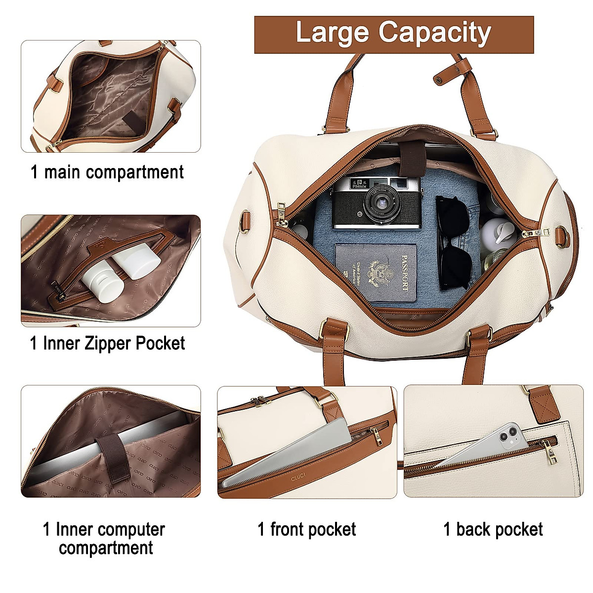 CLUCI Backpack Purse + Weekender Bags for Women