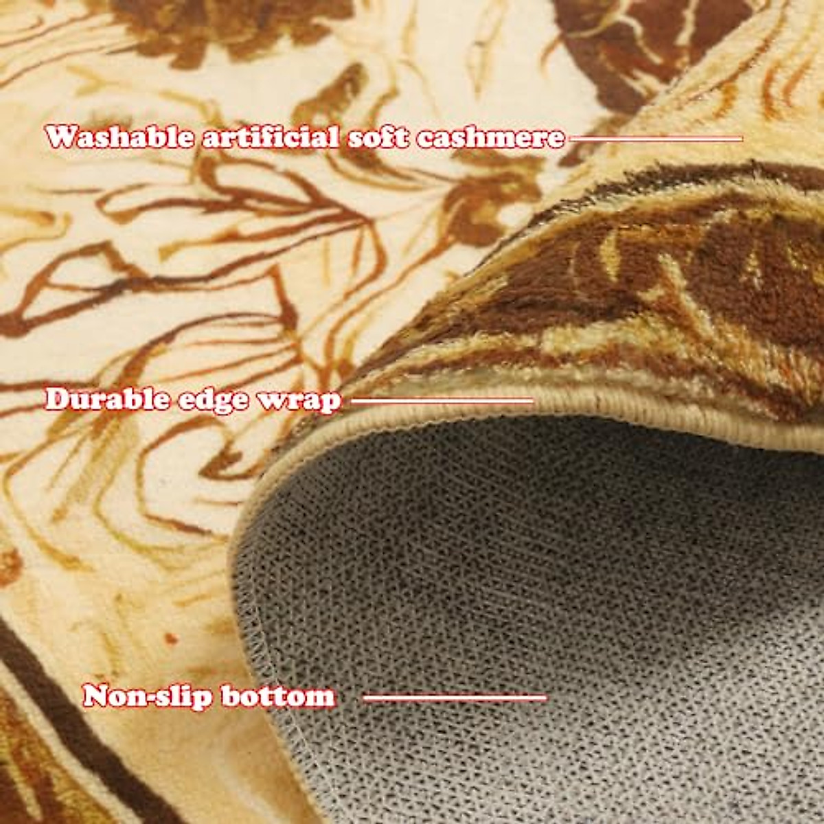 Leensin Boho Tribal Round Rug 4Ft Non-Shedding Non-Slip Carpet Soft Bedroom Round Area Rug Entryway Mat Washable for Nursery Living Dining Room,Bedroom,Kids Room, Office, College Dorm