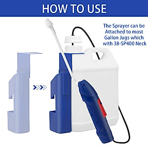 Battery Power Sprayer with Holster Multi-Purpose Foldable Sprayer Easily Attaching to Most Gallon Jugs for Gardening,Lawn and Disinfecting