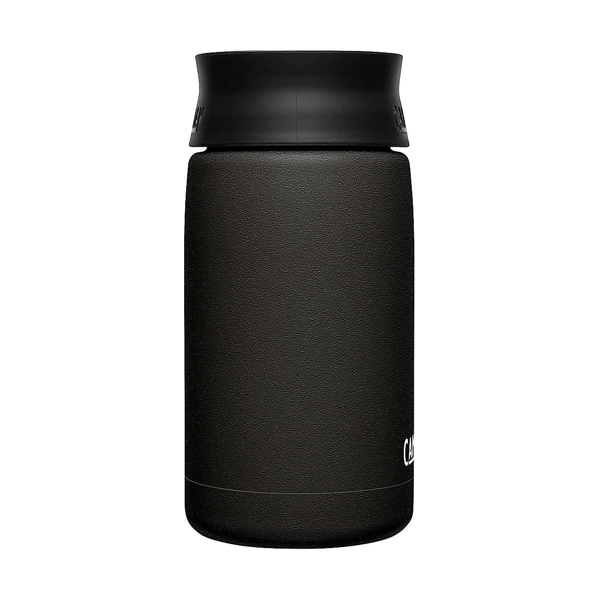 CamelBak Hot Cap Travel Mug, Insulated Stainless Steel, Perfect for taking coffee or tea on the go - Leak-Proof when closed - 12oz, Black
