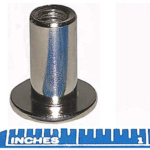 1/4" Furniture Connector Cap Flat Head Nuts - Chrome (10 Pack) - 17mm Diameter Button Head
