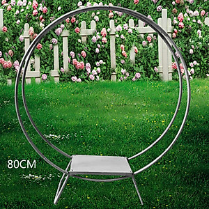 LOYALHEARTDY Wedding Arch Cake Stand Metal Flower Stand Cupcake Holders Stand Dessert Display Decorative Background Wedding Reception Events Party Decorations (80CM/Silver-B)