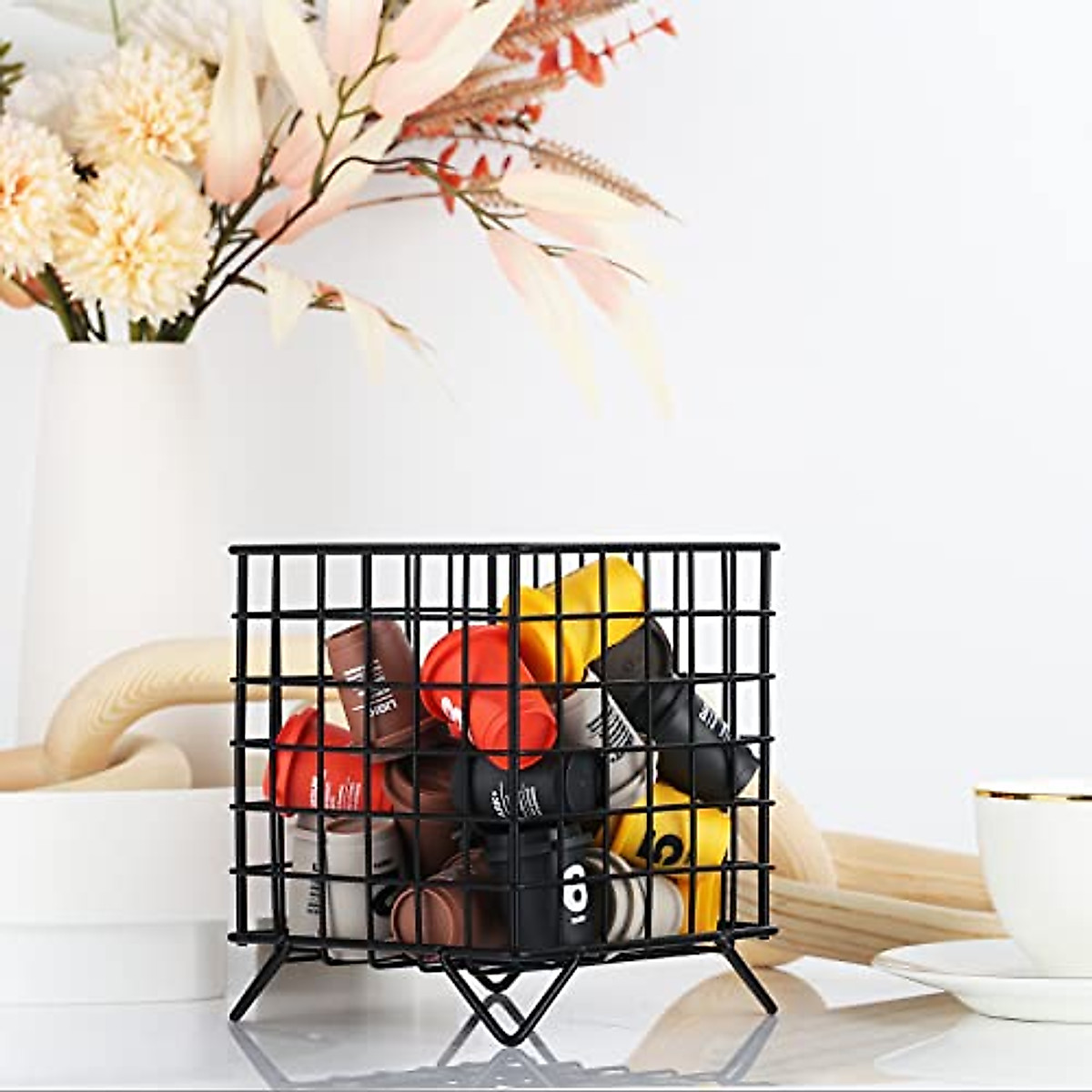 Coffee Pod Holder, Large Capacity K Cup Holder and Coffee Storage Coffee Pod Organizer for Coffee Station Organizer and Coffee Pod Storage K Cup Holders for Counter Coffee Bar (Matte black)