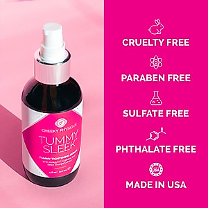 Tummy Sleek Stomach Firming Cream - Skin Tightening Serum for Belly - Helps to Improve the Appearance of Loose Skin and Cellulite on the Abdomen & Waist - Toning Body Lotion with Caffeine