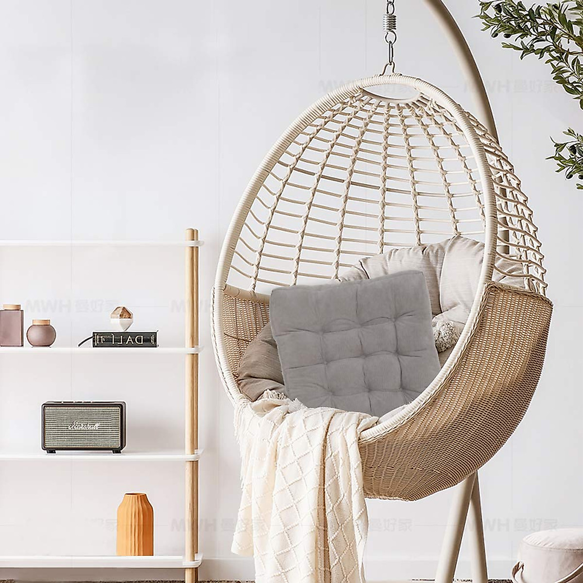 Tiita Outdoor Chair Cushions 22" x 22" Square Seat Pillows Set of 2 Throw Floor Pads for Patio Garden Furniture Chairs Office Livinh Room, Grey