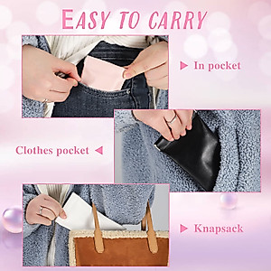 WSICSE 6 Pcs Lambskin Pocket Cosmetic Bag Squeeze Top, 3 Size Portable No Zipper Self-Closing Pouches for Purse Mini Bag Purse Small Makeup Pouch for Purse Cosmetics Headphones Jewelry