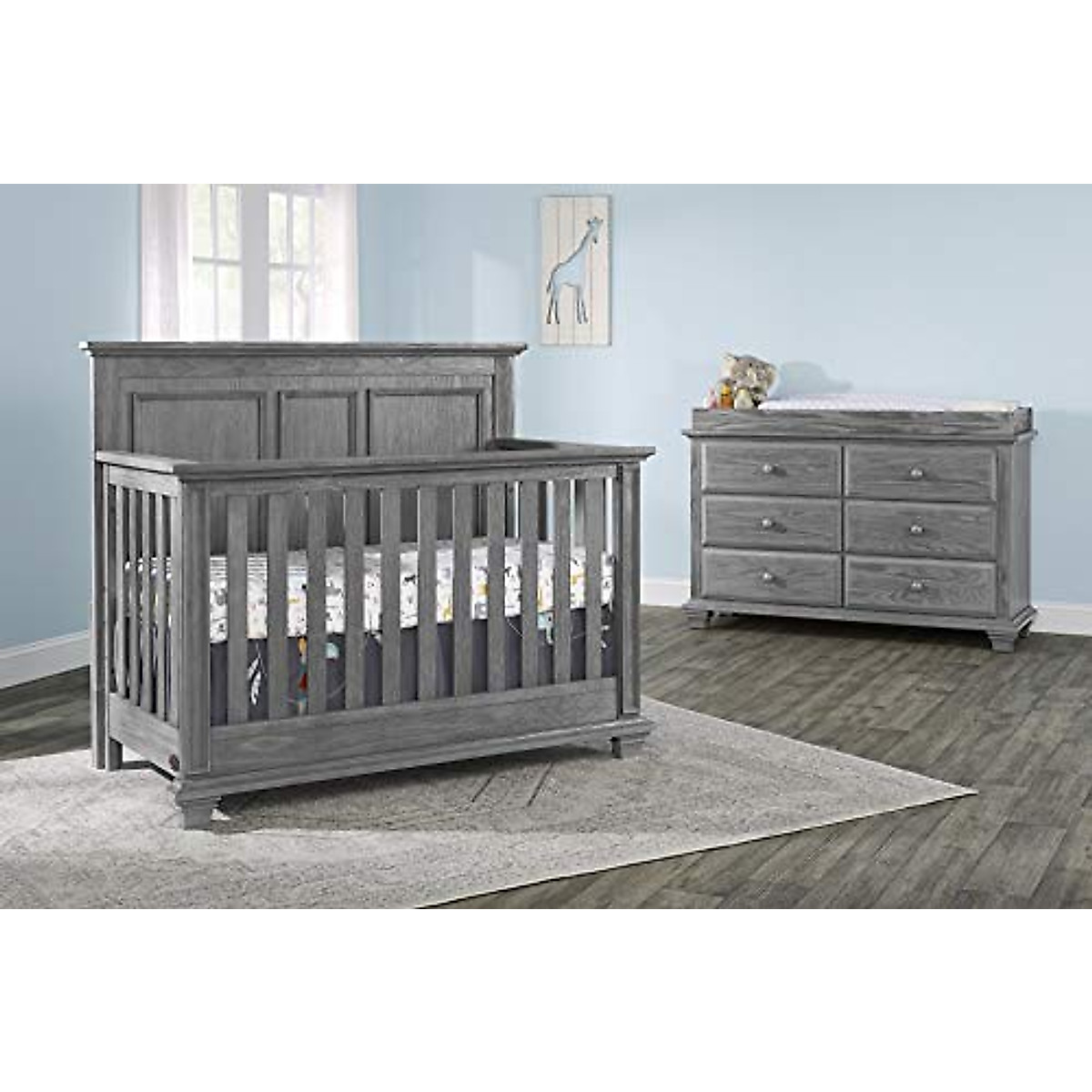 Oxford Baby Kenilworth 4-in-1 Convertible Crib, Graphite Gray, GreenGuard Gold Certified