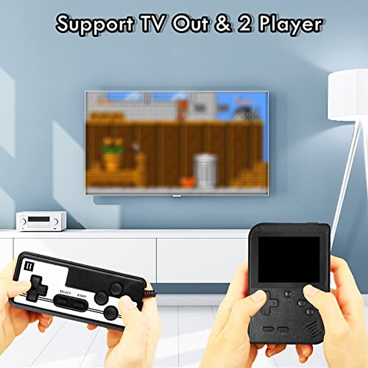 Trovono Retro Handheld Game Console, Portable Retro Video Game Console with 500 Classical FC Games, 3.0-Inch Screen 1020mAh Rechargeable Battery Support for Connecting TV and Two Players(Black)