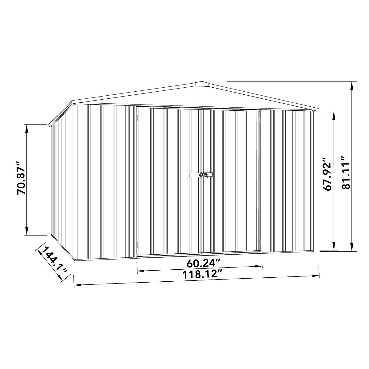 Absco Regent 10 Ft. x 12 Ft. Metal Storage Shed DIY Galvanized Steel Sheds for Tools, Bikes, Lawn & Garden Equipment, Outdoor Patio Furniture, Perfect in Backyard, Garden (Woodland Gray)