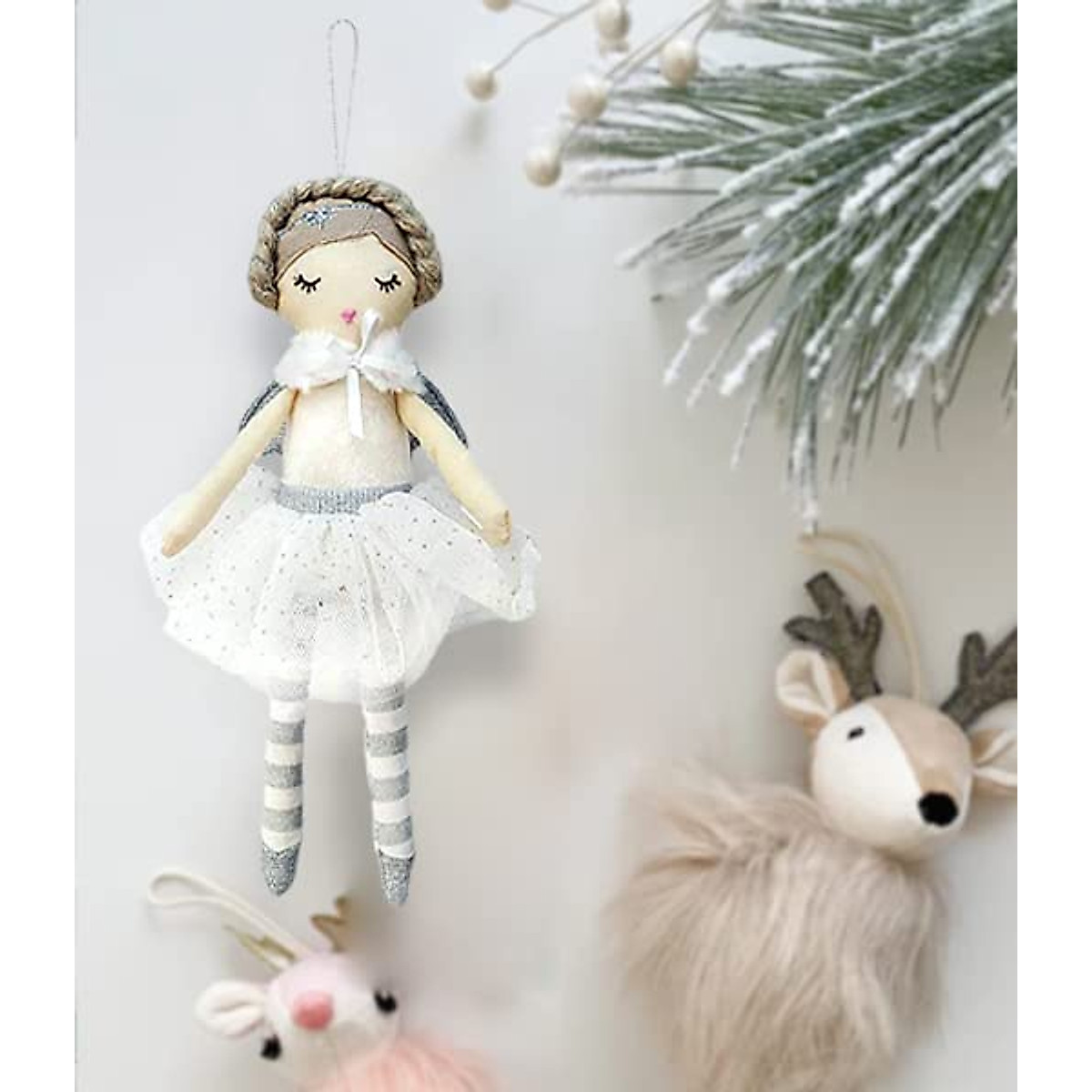 Mon Ami Christmas Decoration White Snow Angel Doll Ornament, Cute Angel Doll Home Décor, Holiday Decor, Christmas Decor, Hanging Pendant, 10IN