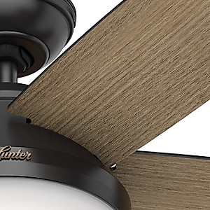 Hunter Fan 52 inch Contemporary Matte Black Indoor Ceiling Fan with Light Kit and Remote Control (Renewed)