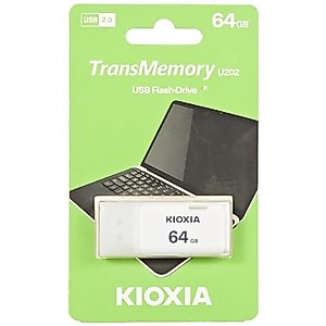 Kioxia U202 TransMemory 64GB USB2.0 Flash Drive Portable Data Disk USB Stick White LU202W064GG4