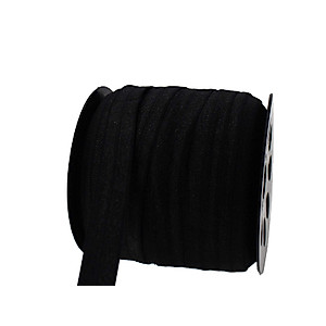 JESEP 40 Yards 5/8'' 1.5CM Fold Over Elastic (FOE)-Environmental Band #22 (Black)