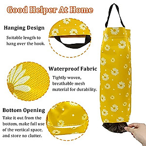 2 Packs Plastic Bag Dispenser for Grocery Bags, Convenient Hanging Kitchen Foldable Garbage Plastic Storage Holder Bag with 2 Hooks, Suitable for Home and Kitchen Organizer Bags