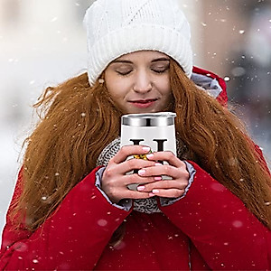 Zopeal Funny Personalized Coffee Mug Cup with Initials, Monogrammed Gift for Women Mom Teacher Birthday Christmas Wedding, 12 oz Stainless Steel Wine Tumbler with Brush Straw Gift Box(H)