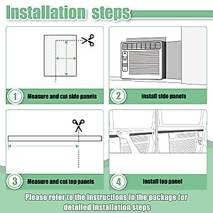 Memrita Window AC Side Panels for Indoor Air Conditioner Unit,Window Air Conditioner Surround Insulation Foam Panel Kit with Foam Seal Strip,Window AC Foam Panels for Summer and Winter