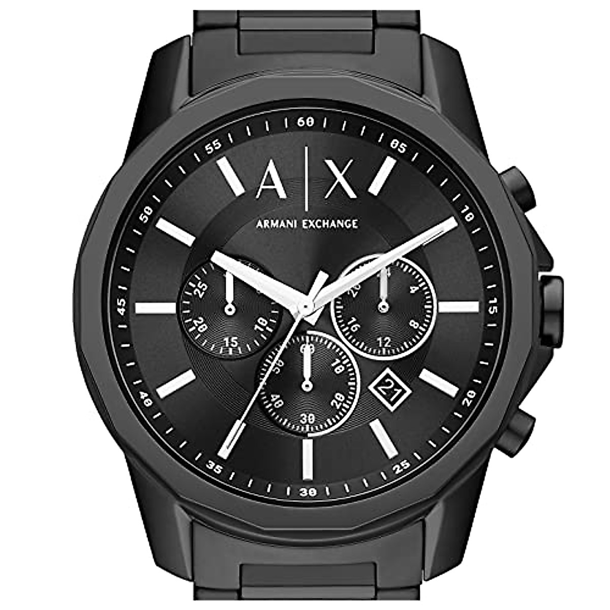 Armani Exchange Men's Quartz Watch with Stainless Steel Strap, Black, 22 (Model: AX1722)