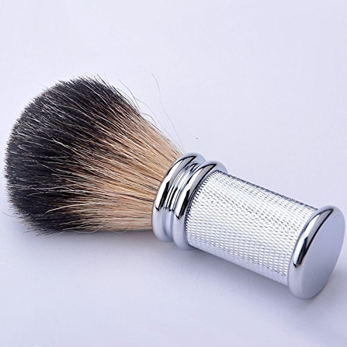 CSB Hand Made Pure Black Badger Hair Shave Brush with Chrome Metal Handle