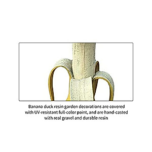 JACE Banana Duck Garden Statue, Cute Peeled Banana Duck Art Decorative, for Living Room, Bedroom, and Patio Garden Outdoor (1PCS)