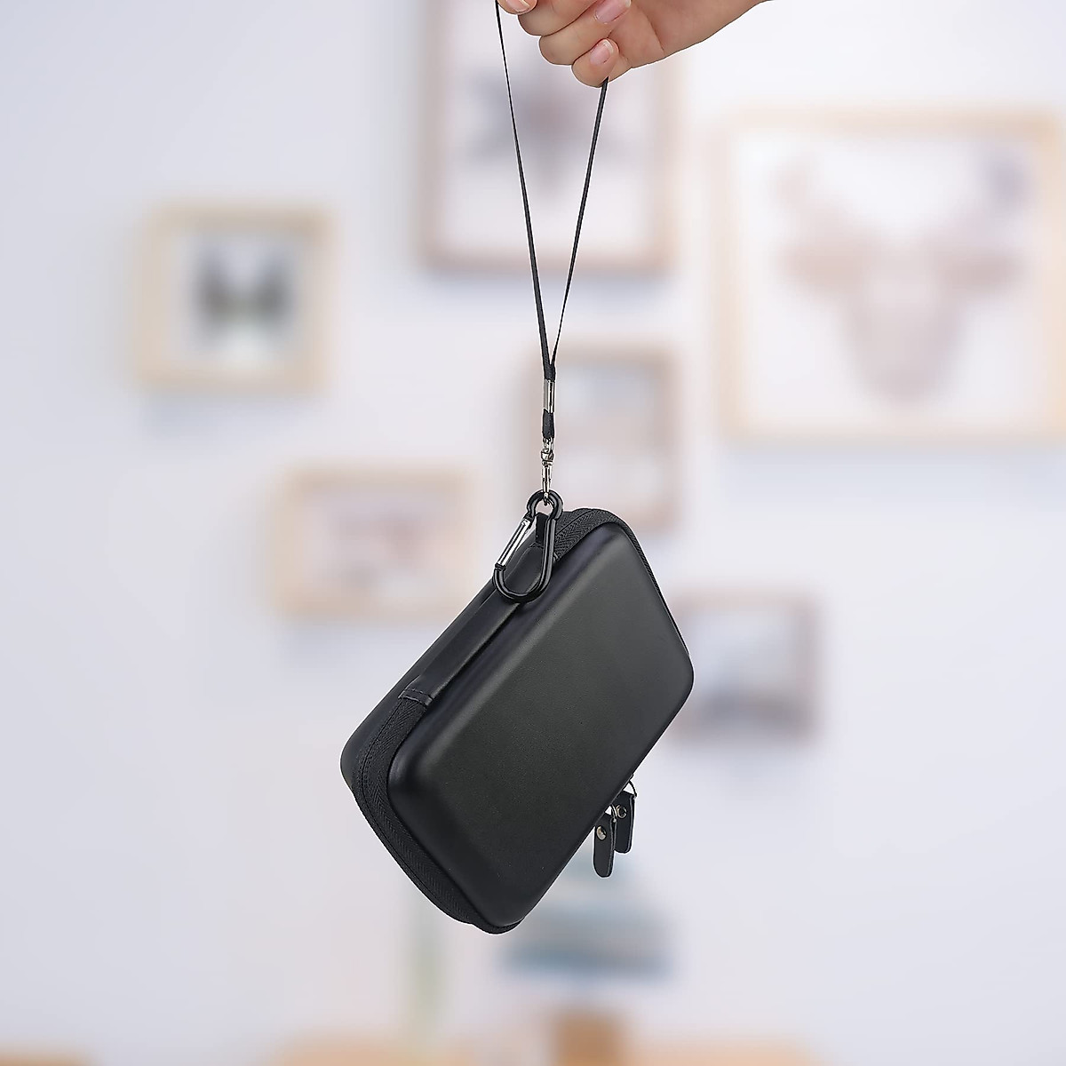 Lacdo Hard Drive Carrying Case for LaCie Rugged Mini/Rugged Thunderbolt USB 3.0 2.0 USB-C External Hard Drive Portable HDD 1TB 2TB 4TB 5TB EVA Shockproof Protective Storage Holder Travel Bag, Black